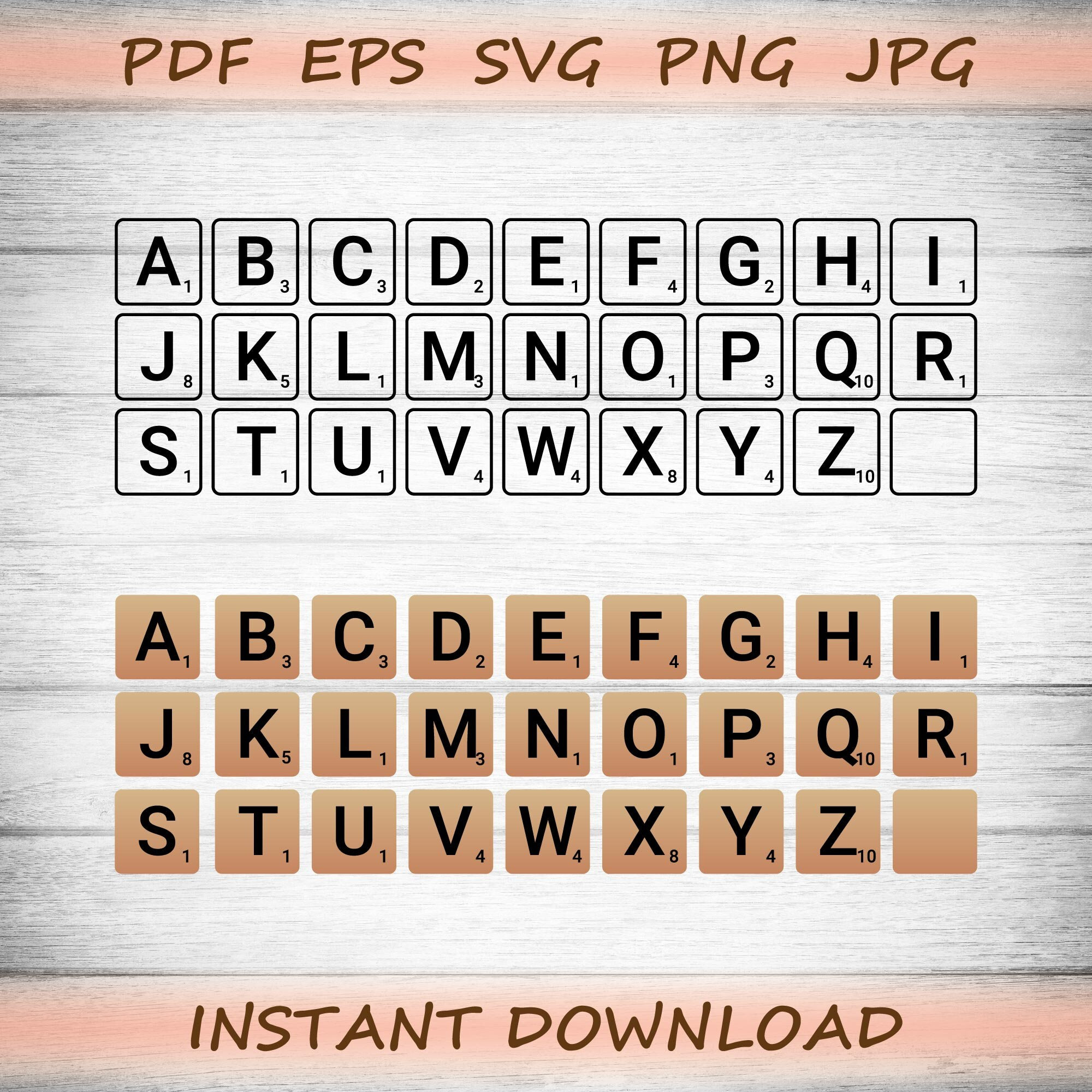 Scrabble Letters, Scrabble Tiles, Letters Clipart, Game, Silhouette ...