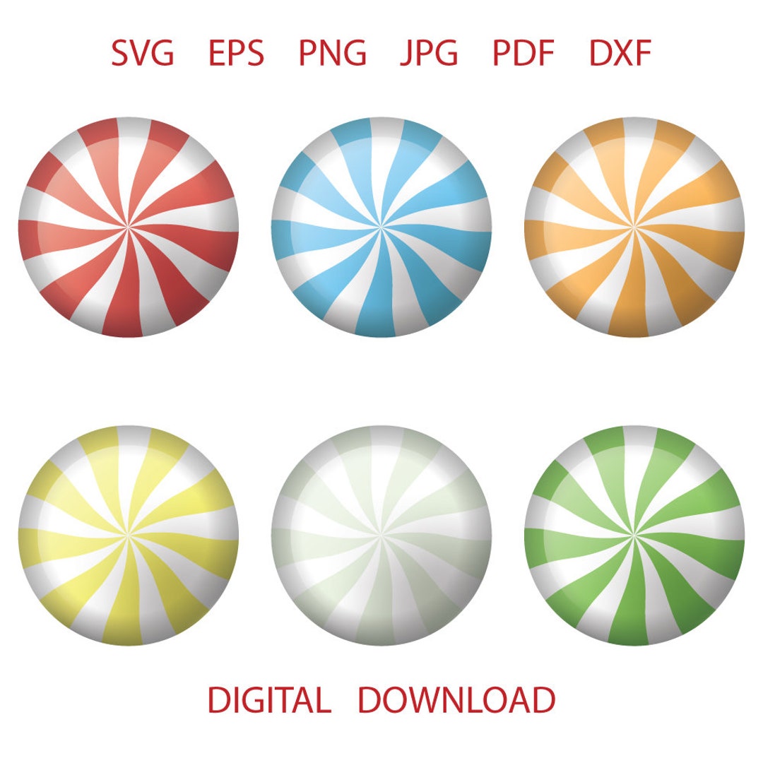 Peppermint Swirl Christmas Candy | Christmas Candy | Vector Files | Eps ...