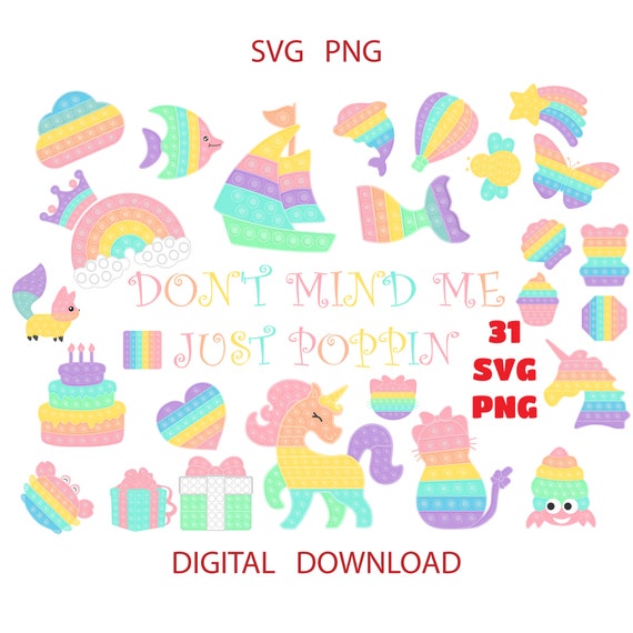 Pop It Clipart Pastel Pop It Bundle Pastel Unicorn - Etsy