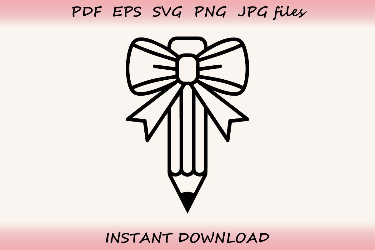 Pencil Bow SVG – Teacher Design, Back to School (digital Download) - Etsy