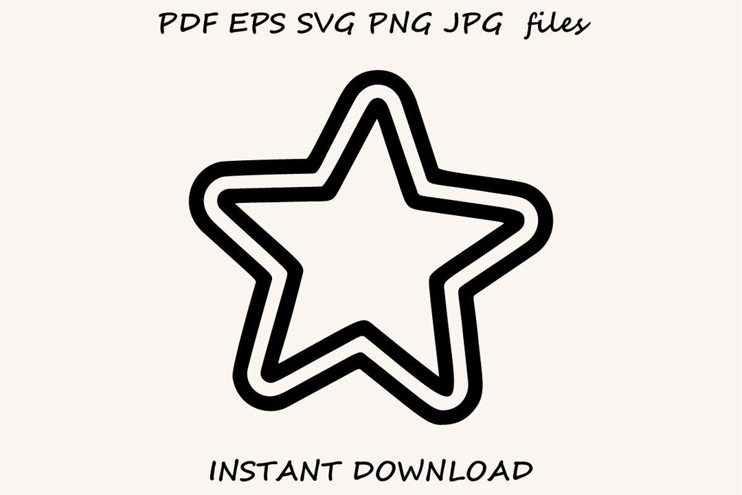 Star Outline SVG – Simple Layered Star Cut File – Easy to Cut Cricut ...