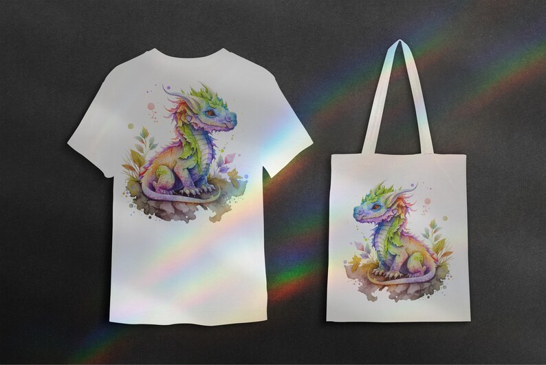 Colorful Watercolor Dragon Sublimation PNG High-quality - Etsy