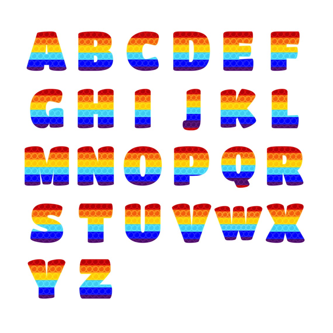 Layered Pop It Alphabet and Numbers for Cutting Pop It - Etsy