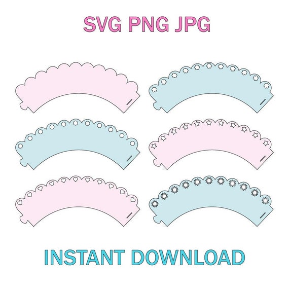 Cupcake Wrappers Cutting Templates for Cutting Svg Png - Etsy