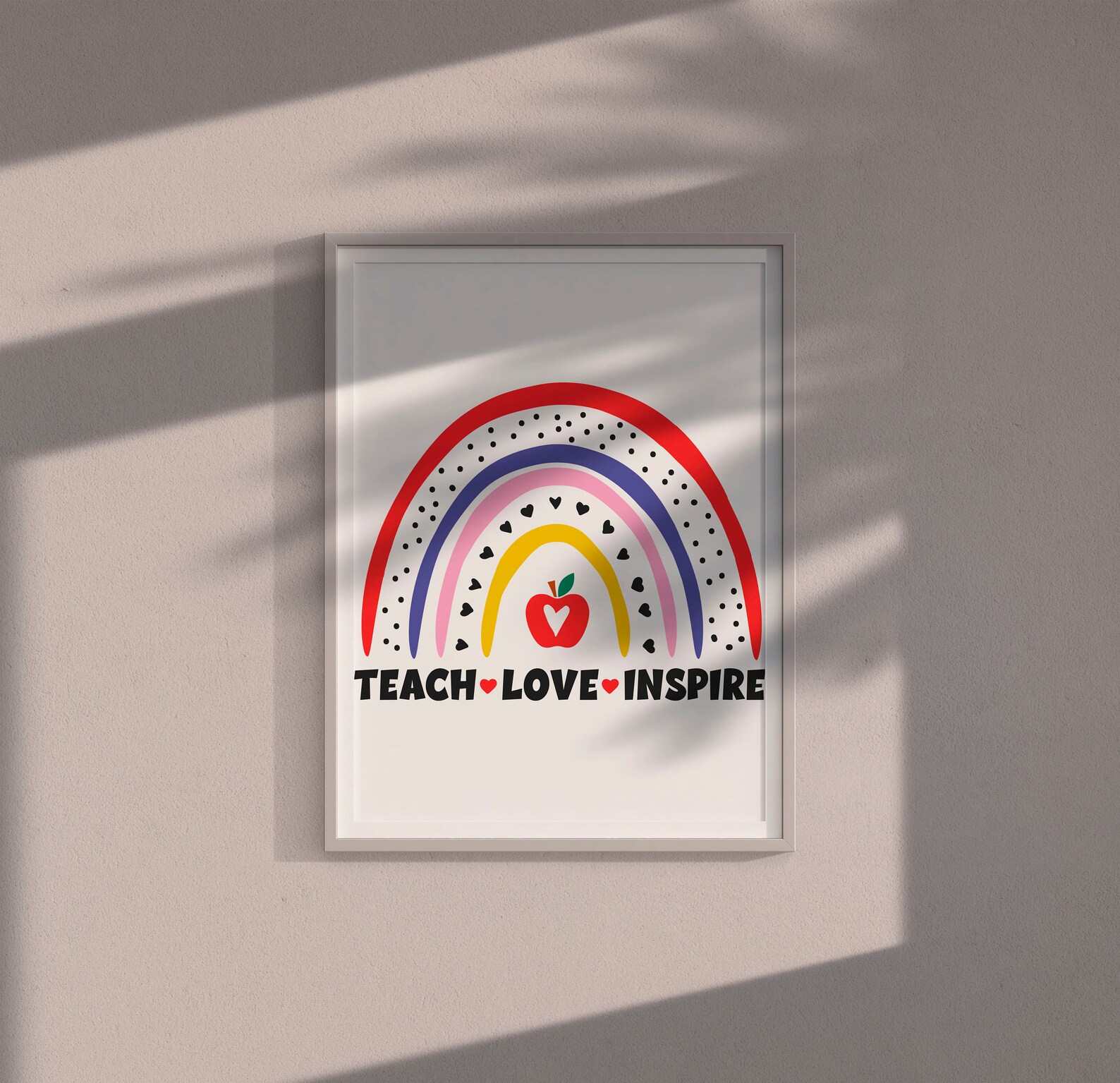 Teach Love Inspire Boho Rainbow Teacher Life Vector - Etsy