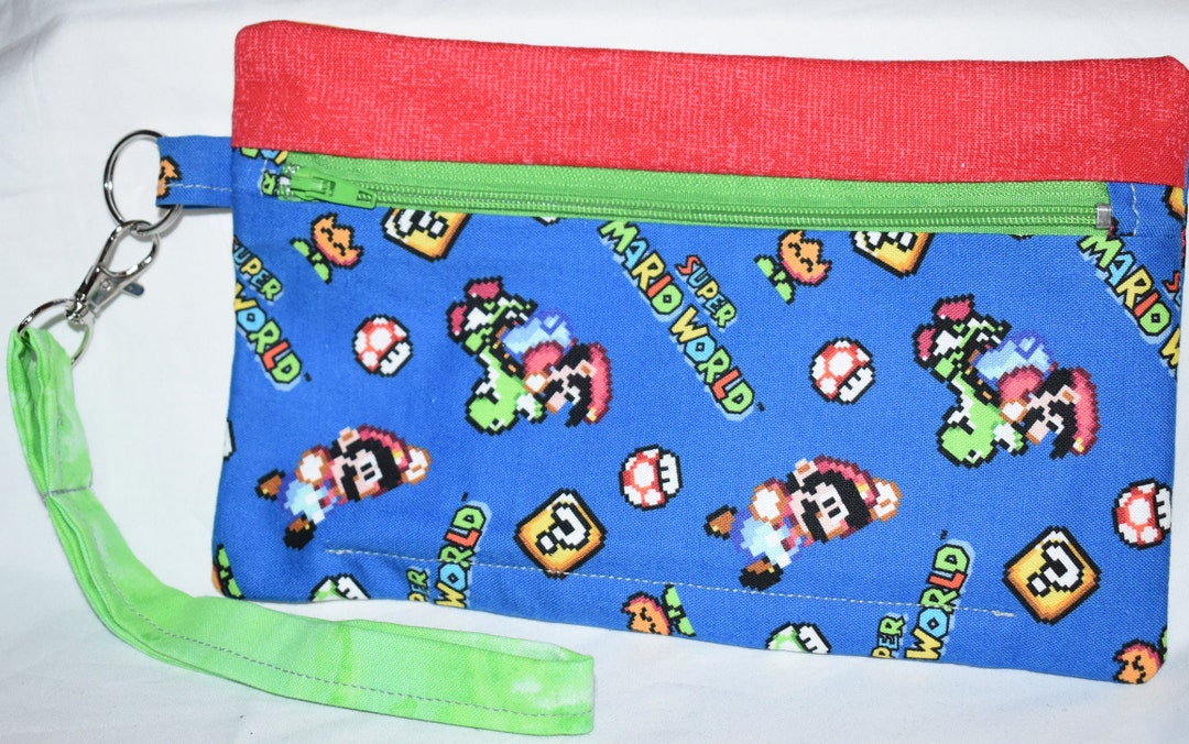 Super Mario Bros. Wristlet Zippered Purse With Phone Pocket - Etsy