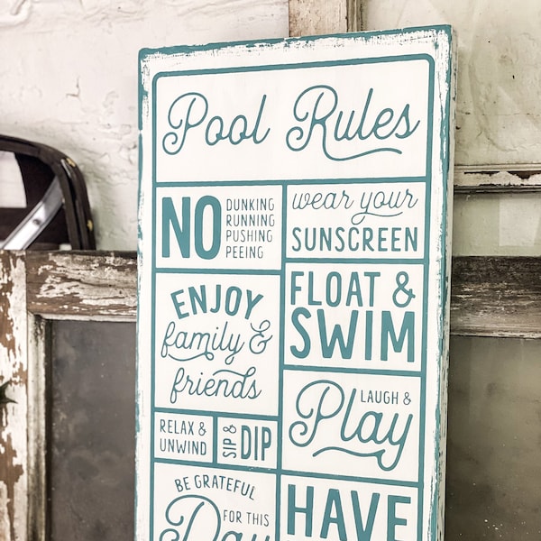 Pool Rules Sign - Etsy
