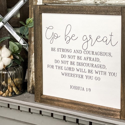 Go Be Great Framed Farmhouse Wood Sign Christian Decor | Etsy