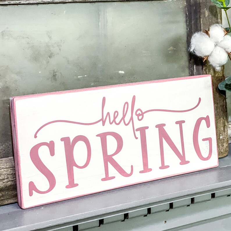 Hello Spring Sign Farmhouse Spring Decor Spring Wood Decor - Etsy