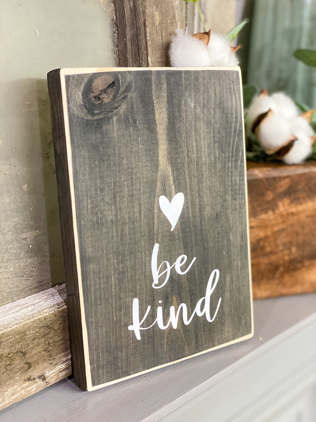 Be Kind Wood Sign Kindness Gift Rustic Wood Sign Inspirational Wall Art ...