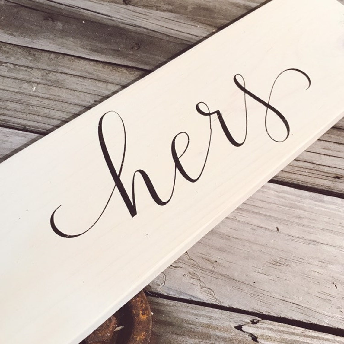His and Hers Signs Unique Wedding Gift for Couple 7th | Etsy