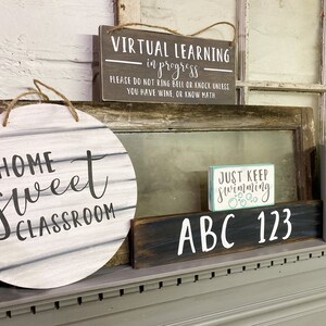 Home Sweet Classroom Wood Round Sign Farmhouse Wall Decor Round Wood ...