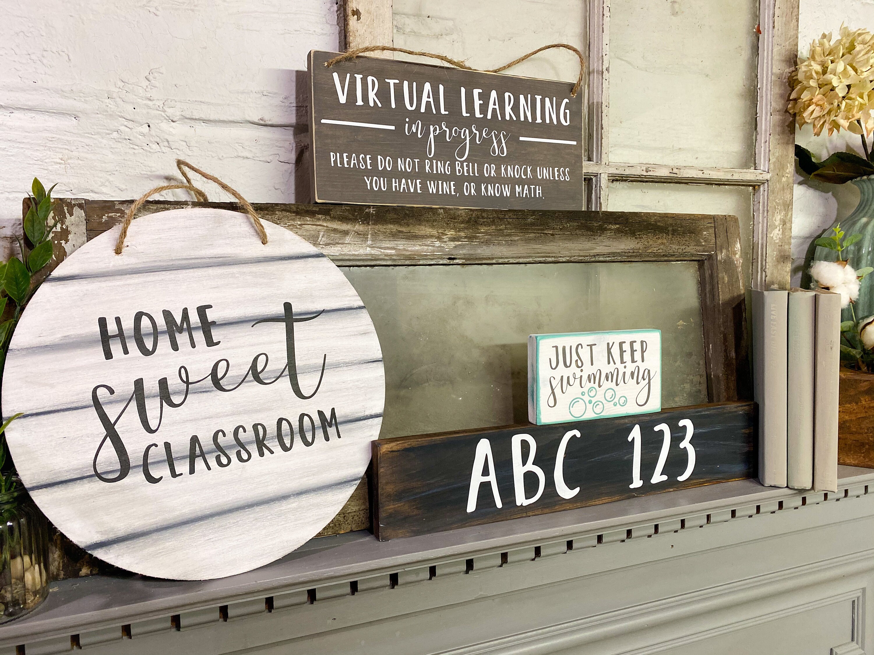 Home Sweet Classroom Wood Round Sign Farmhouse Wall Decor | Etsy