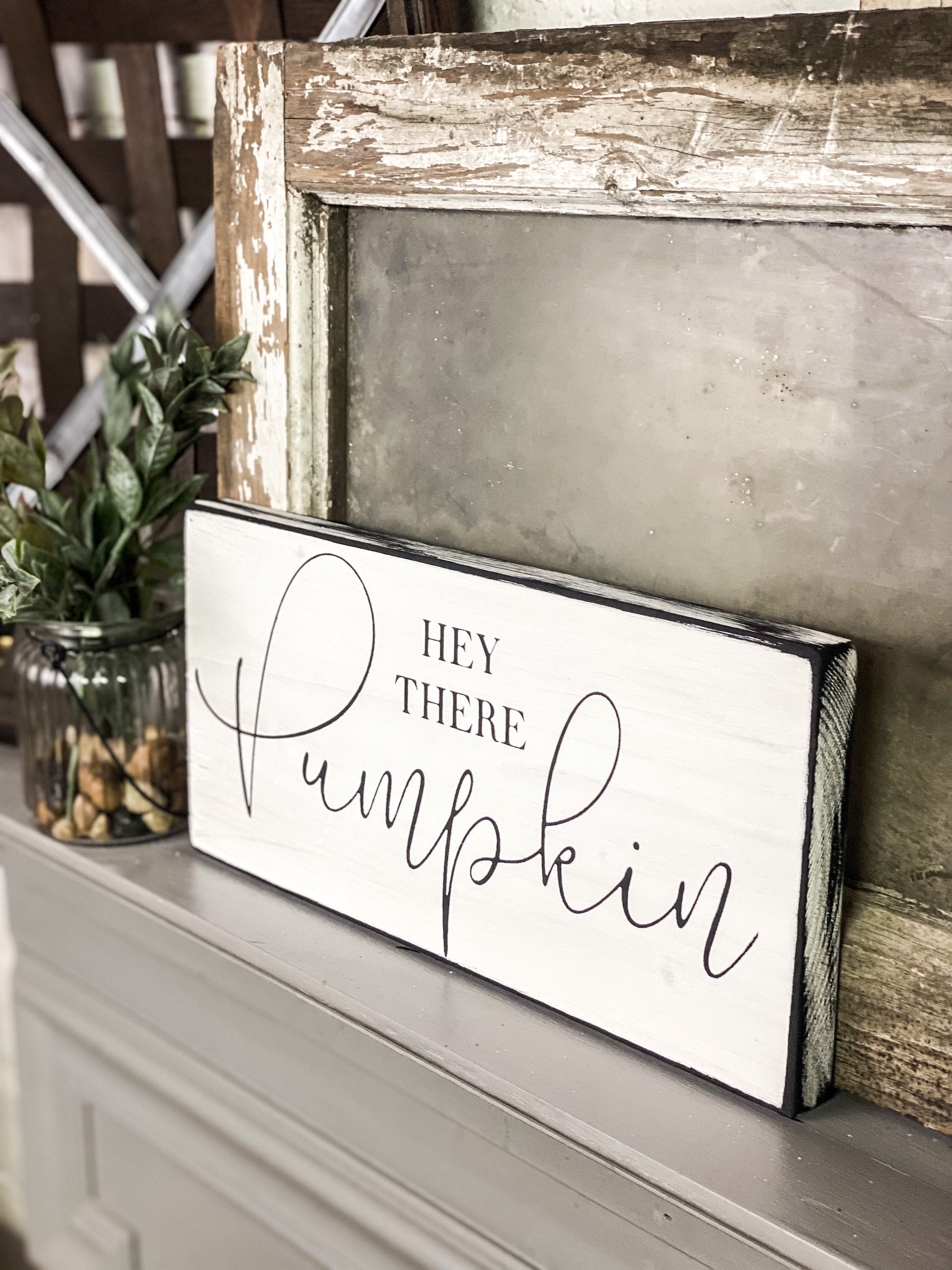 Hey There Pumpkin Sign Pumpkin Sign Decor Fall Farmhouse - Etsy