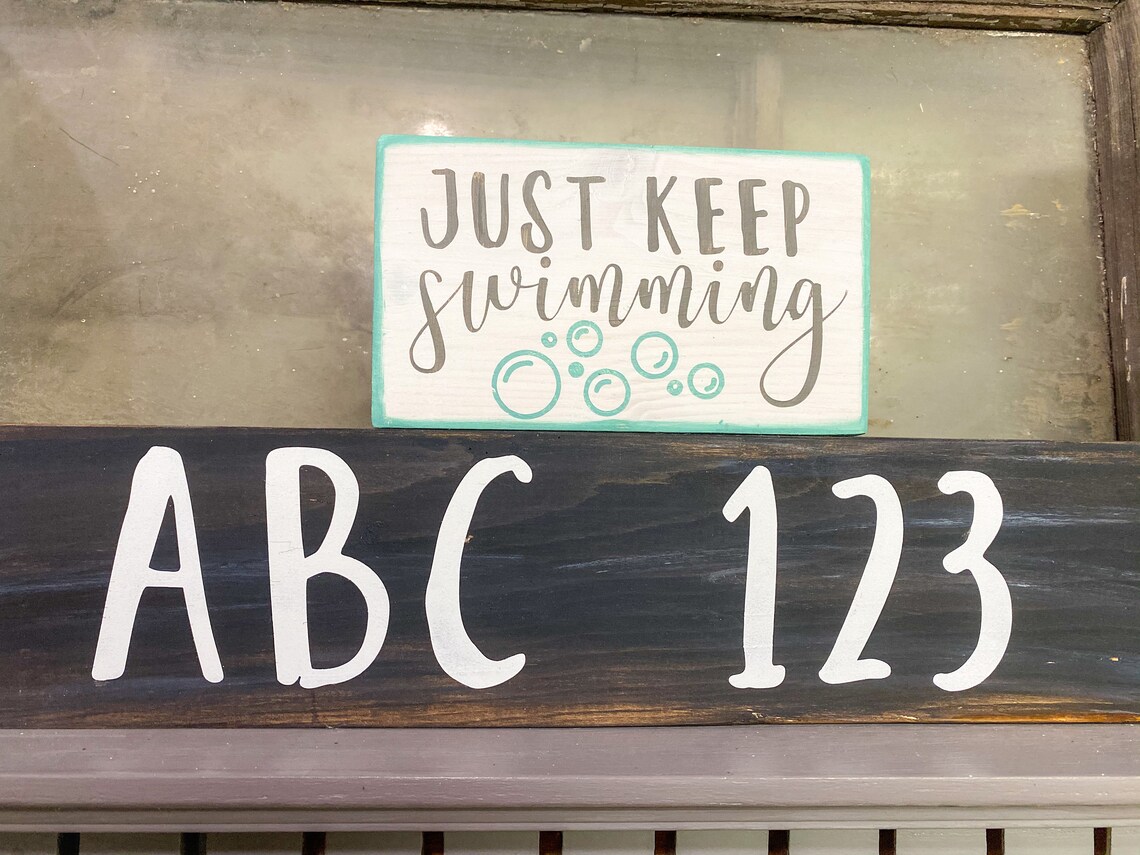 ABC Sign 123 Wood Sign Educational Wood Sign Classroom | Etsy