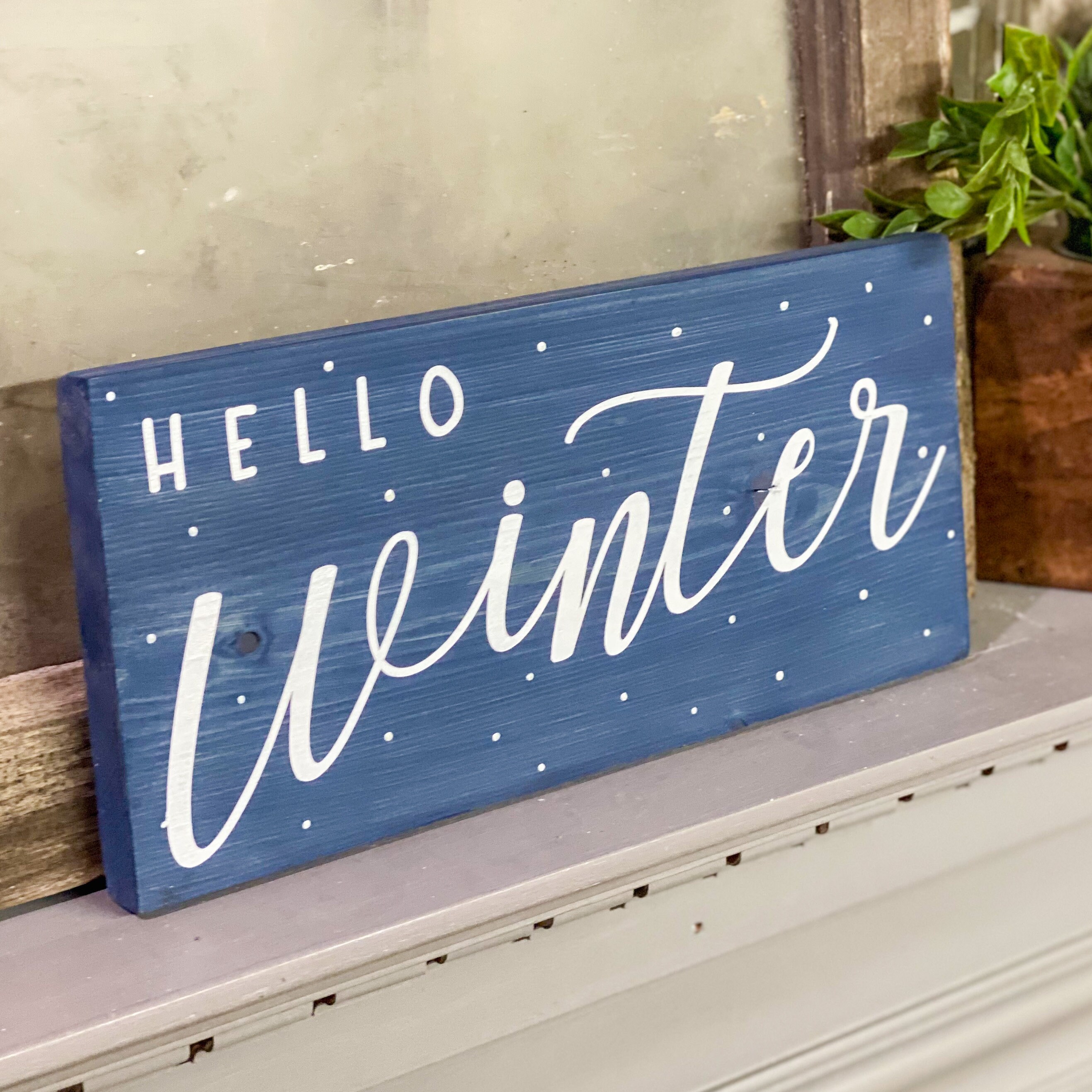 Hello Winter Sign Farmhouse Winter Decor Winter Wood Decor - Etsy