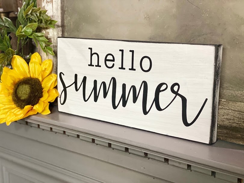 Hello Summer Sign Summer Wall Decor Tiered Tray Decor - Etsy
