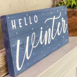Hello Winter Sign Farmhouse Winter Decor Winter Wood Decor Home Decor ...