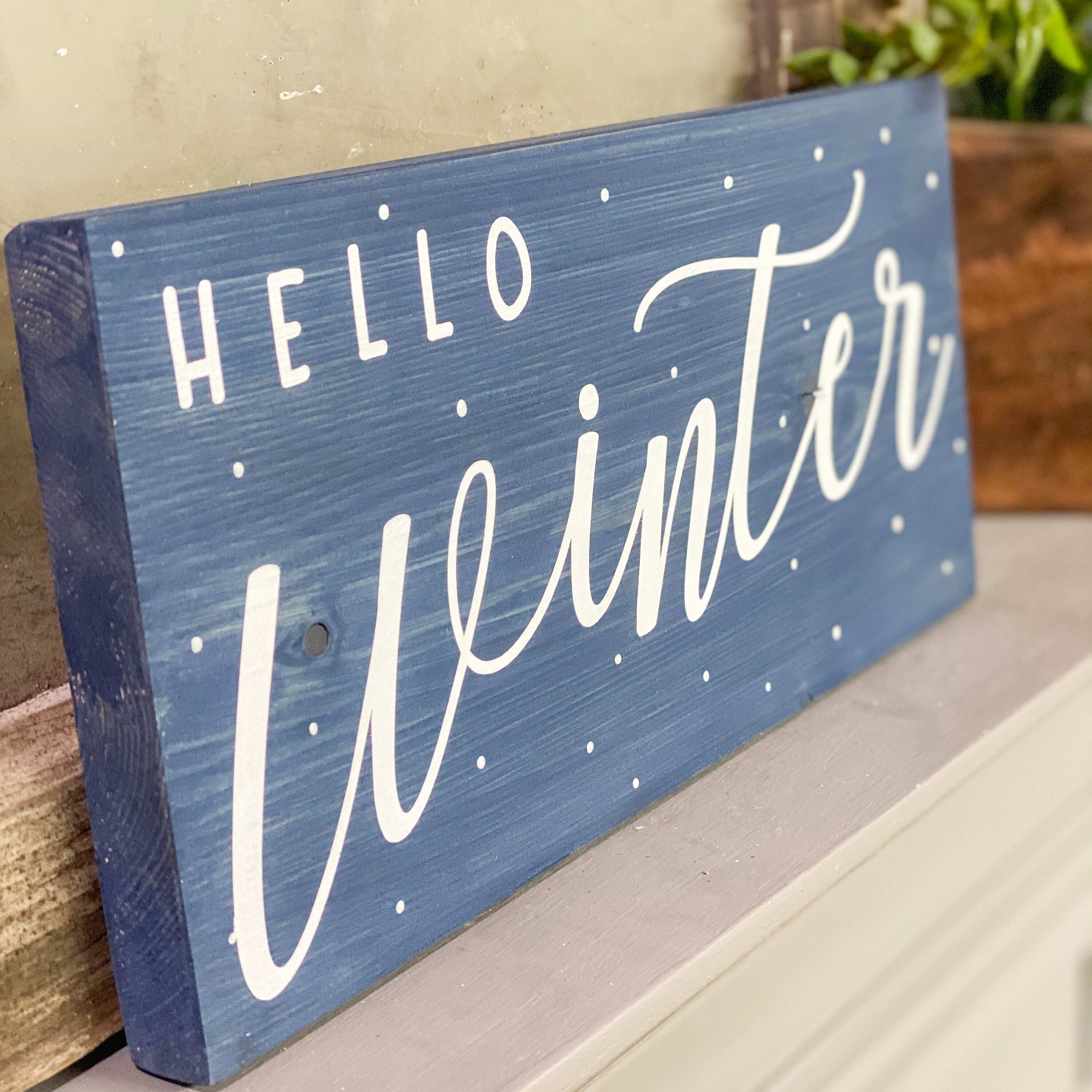Hello Winter Sign Farmhouse Winter Decor Winter Wood Decor - Etsy