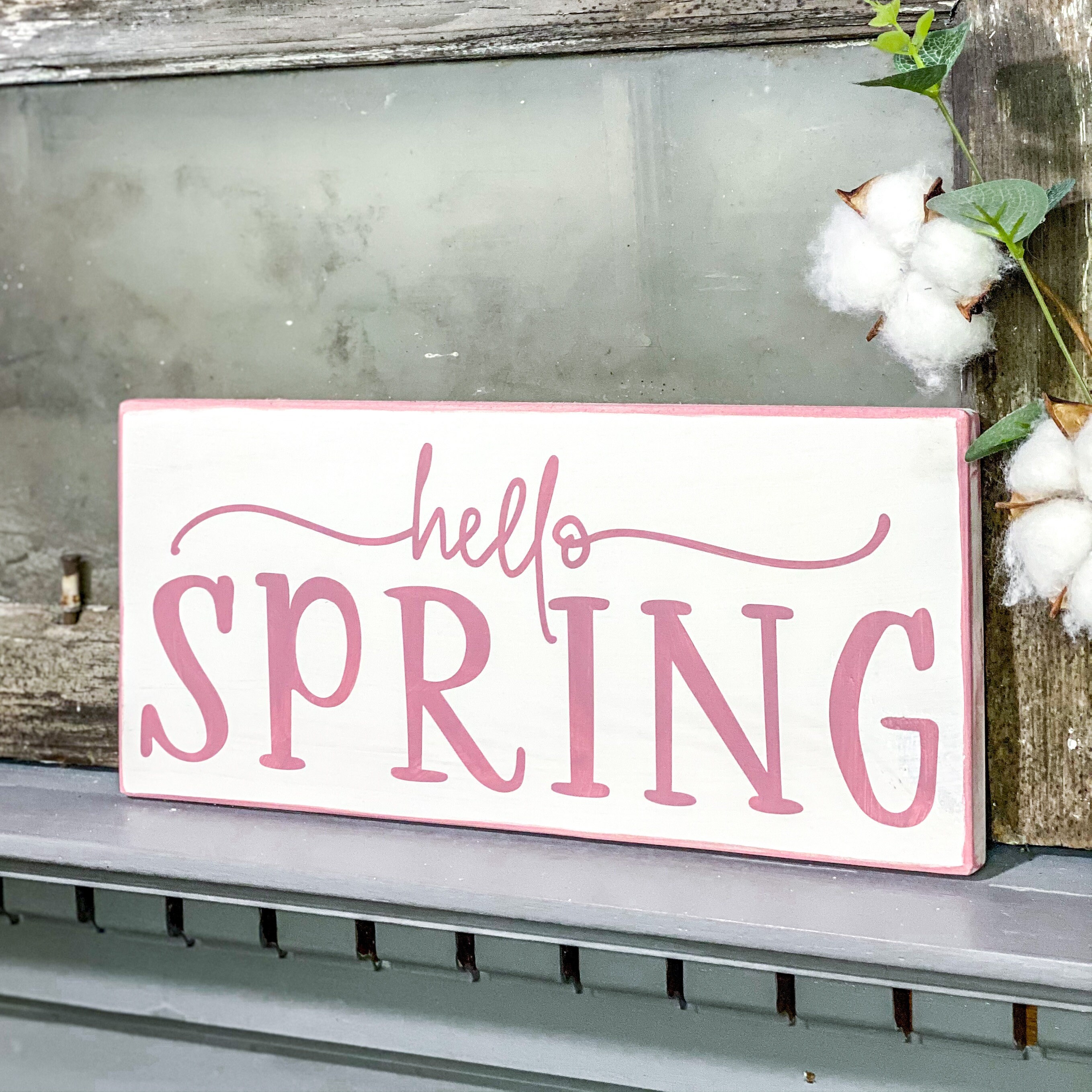 Hello Spring Sign Farmhouse Spring Decor Spring Wood Decor - Etsy