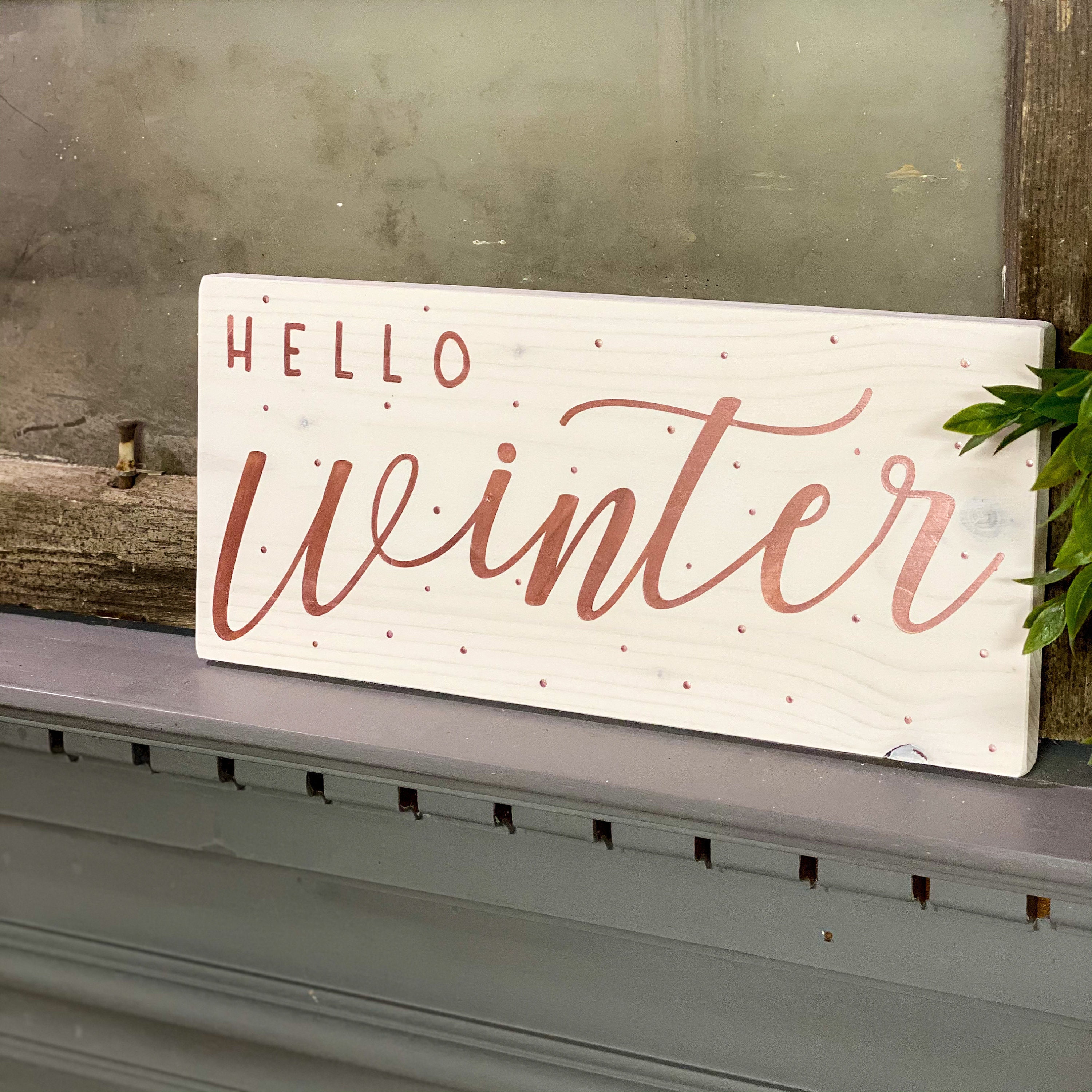 Hello Winter Sign . Farmhouse Winter Decor . Winter Wood Decor | Etsy