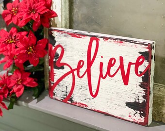Believe Wood Sign - Etsy