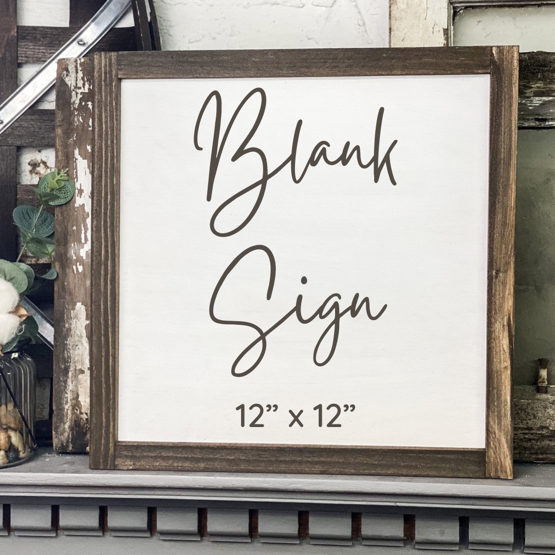 12x12 Blank Framed Wood Sign, DIY Sign Blank, Make Your Own Sign, Blank ...