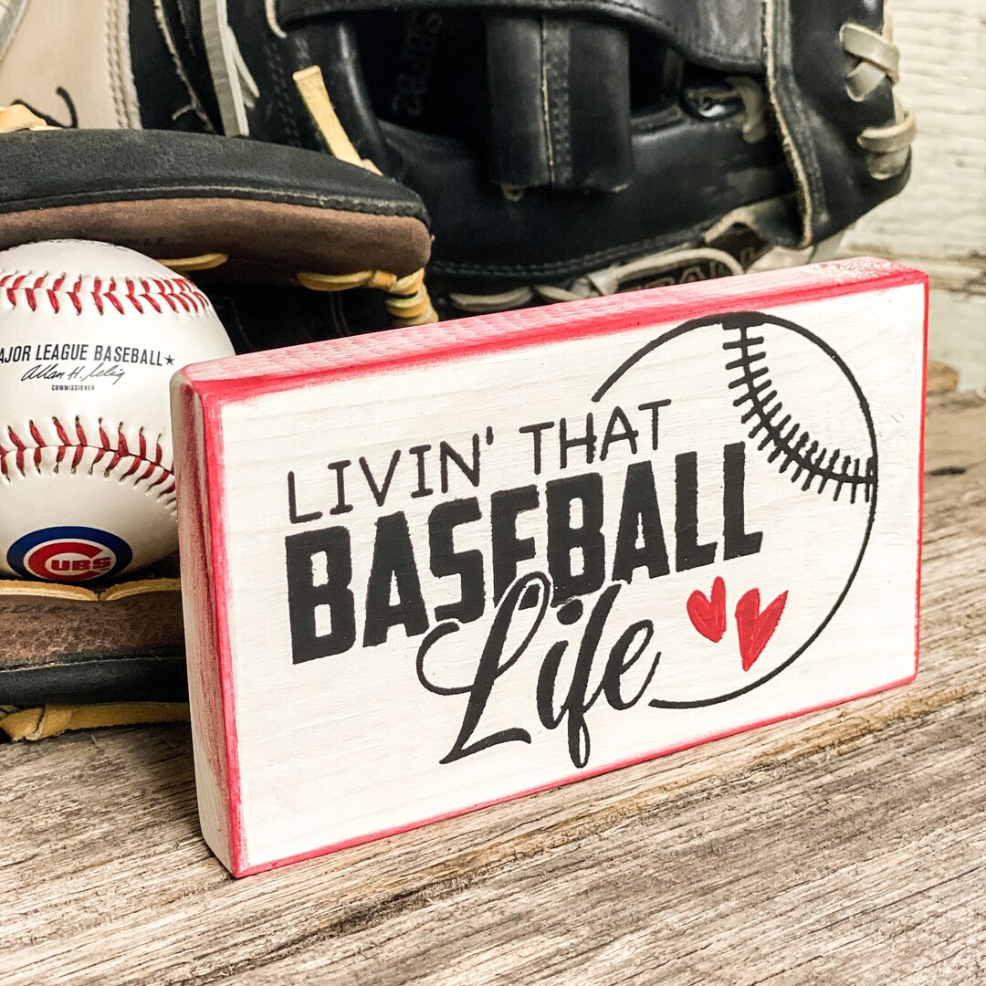 Livin That Baseball Mom Life Sign, Baseball Mom, Baseball Tiered Tray ...