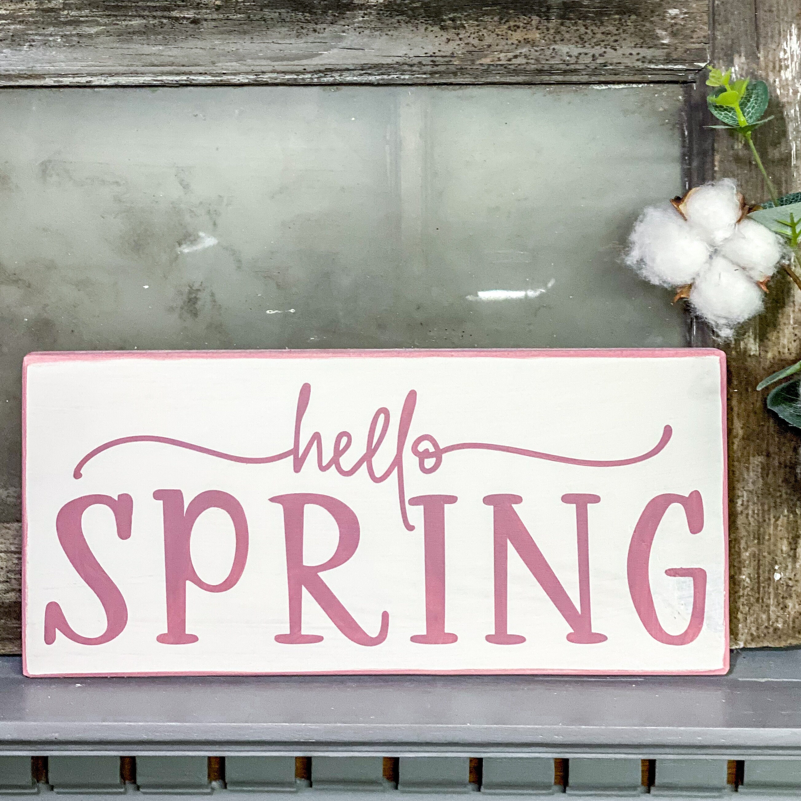 Hello Spring Sign Farmhouse Spring Decor Spring Wood Decor - Etsy