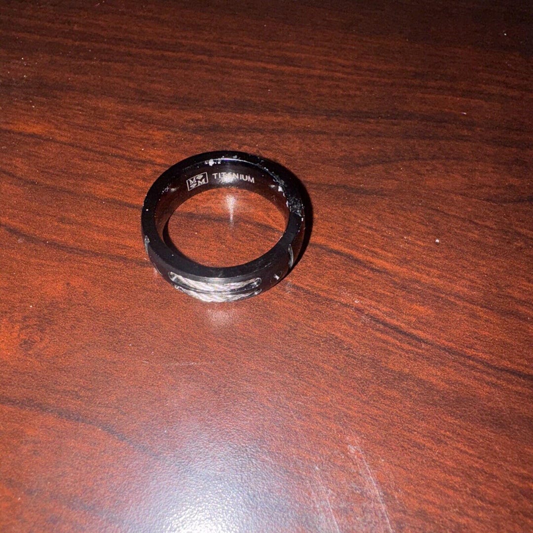 Men or Women's Black Wedding Band Ring Stainless Steel Cable Size 11 - Etsy