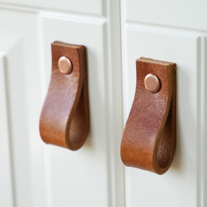 Leather Drawer Pulls - Etsy