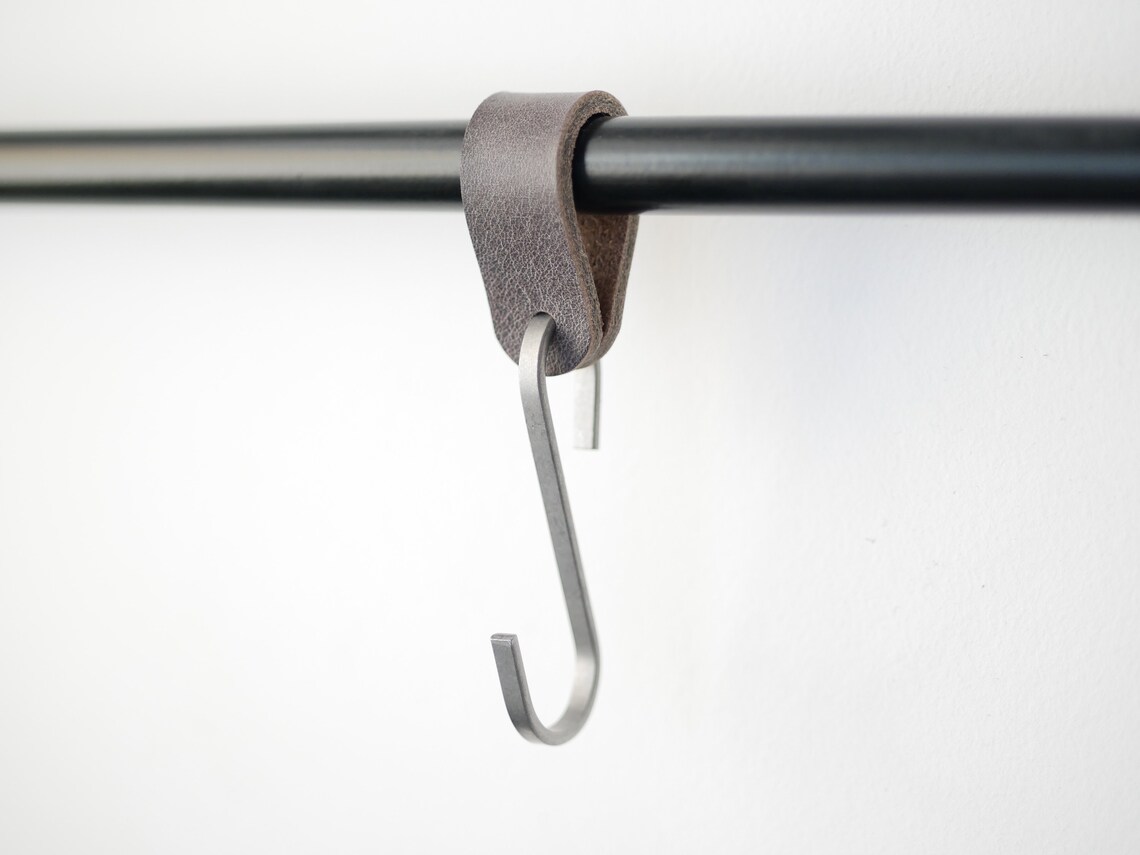 Leather kitchen hooks Vegetable tanned leather Kitchen s | Etsy