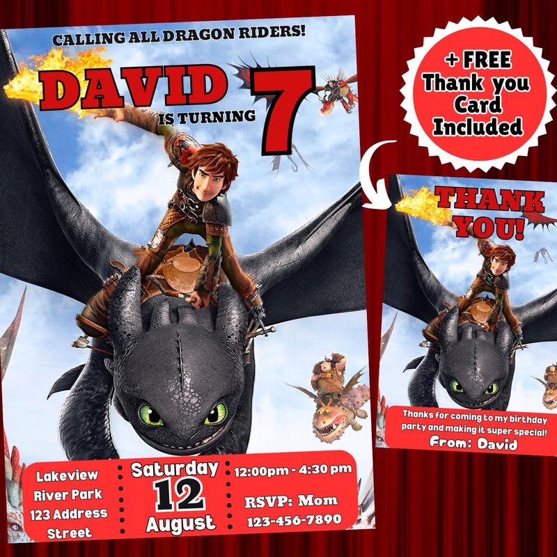 Httyd Birthday Card Clipart - Etsy