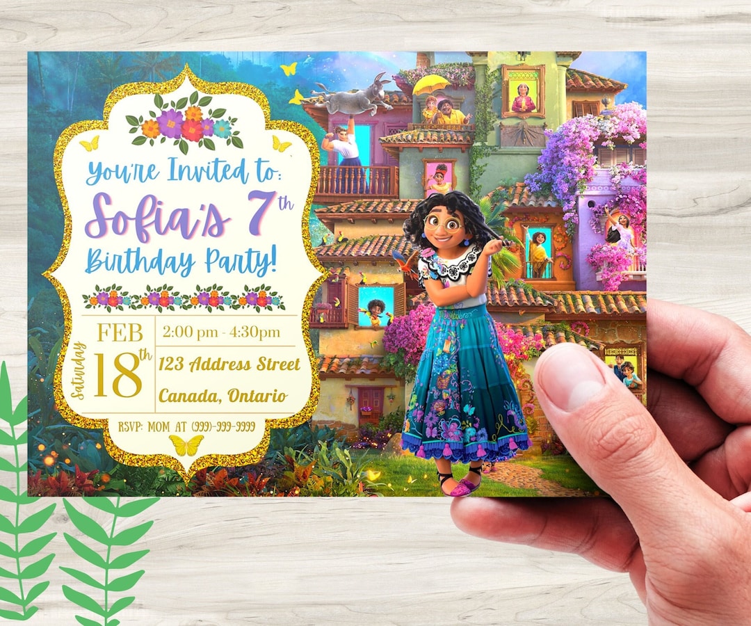 ENCANTO BIRTHDAY Mirabel Editable Party Invitation Kids Card Invite ...