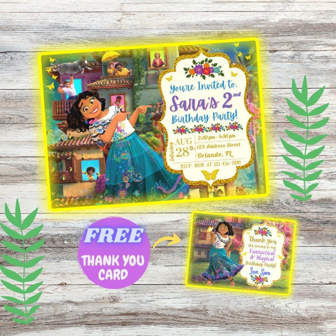 BIRTHDAY Encanto Mirabel Editable Party Invitation Kids Card Invite ...