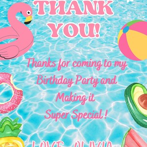 Pool Party Birthday Invitation Girl Party Digital Template Card Invites ...
