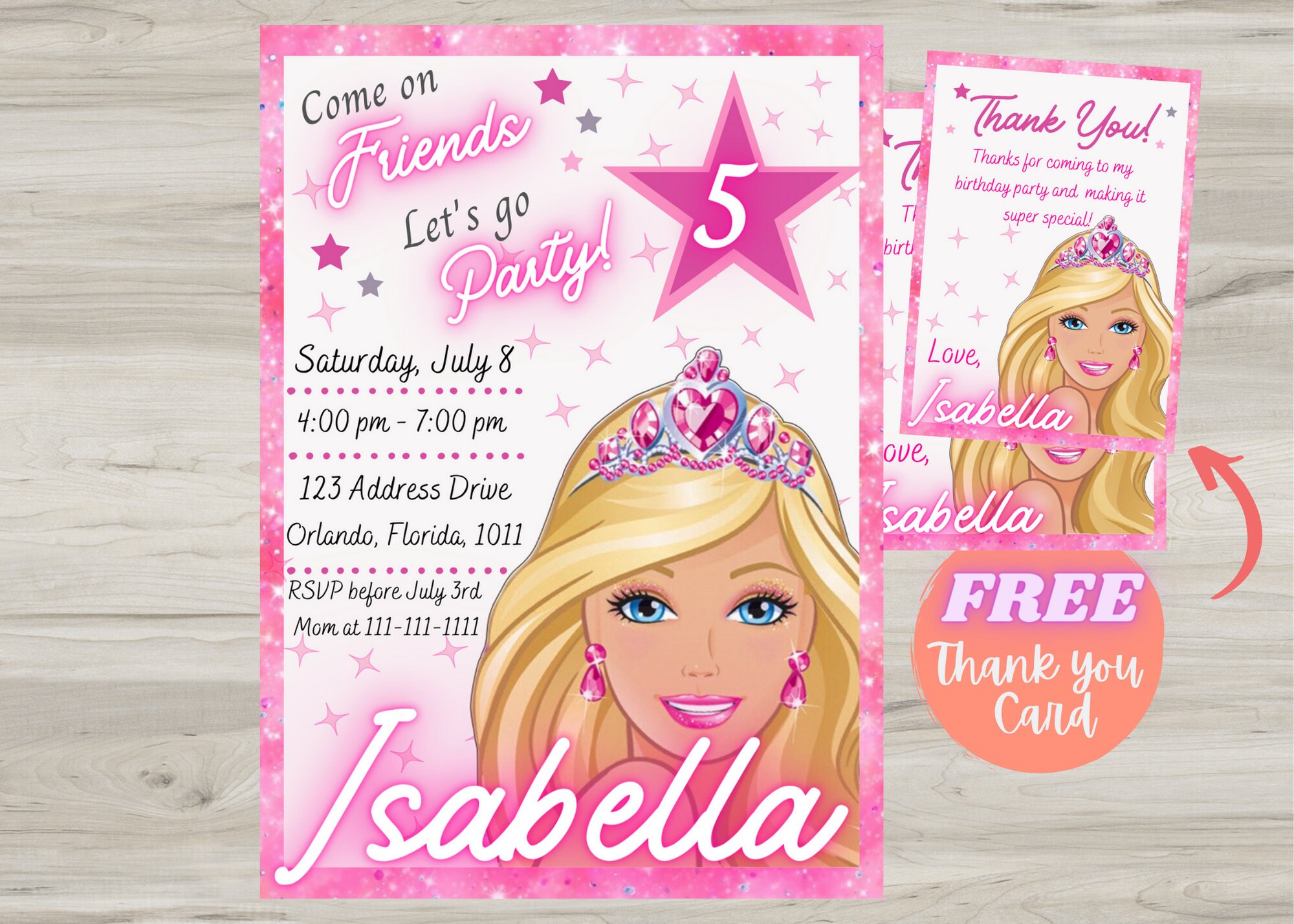 Barbie Birthday Card Template Lupon gov ph