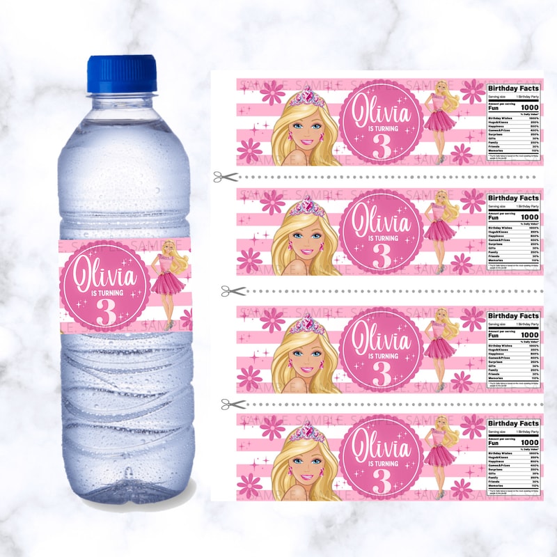 Barbie Water Bottle Labels - Etsy