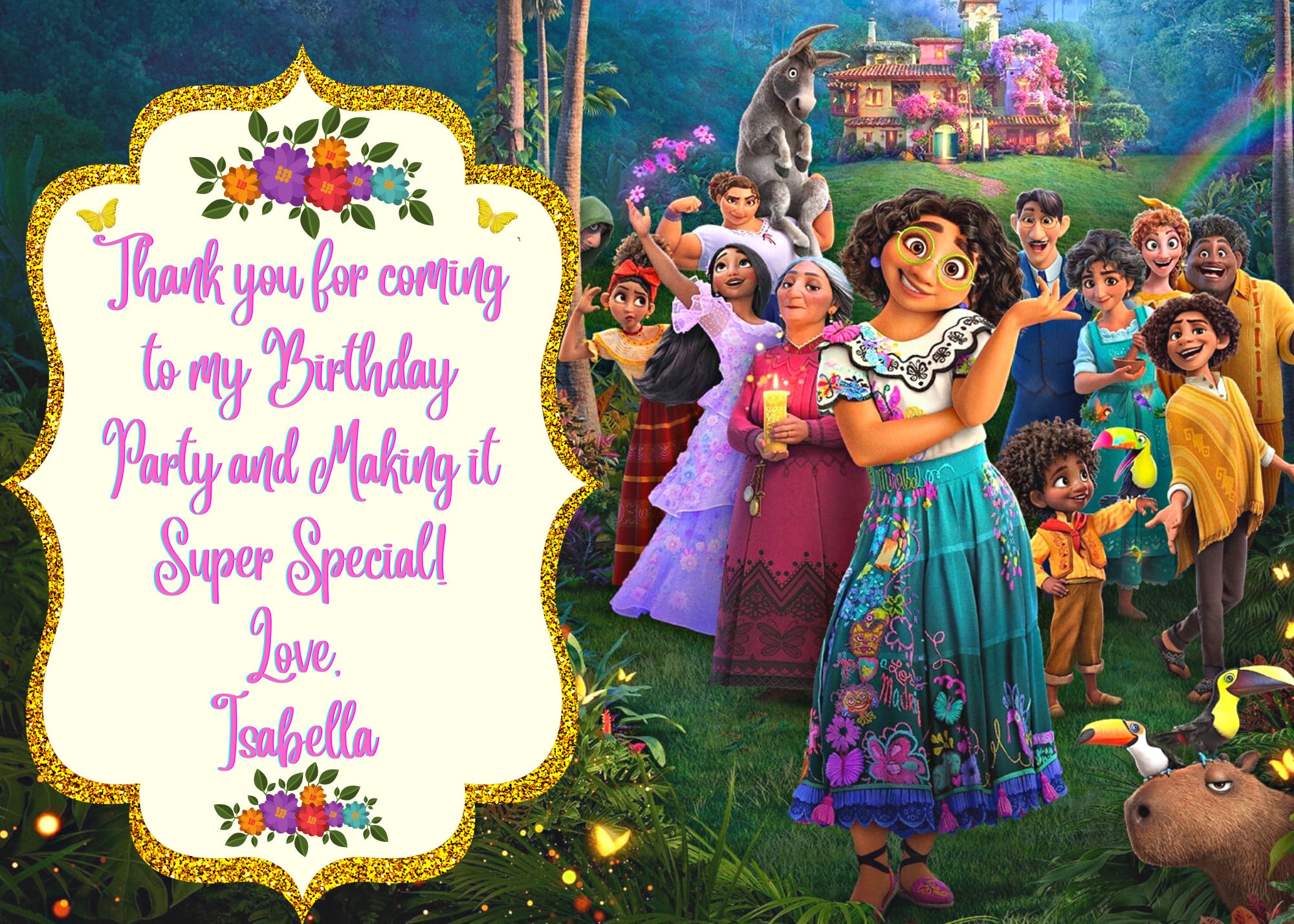 BIRTHDAY Mirabel Editable Party Invitation Kids Card Invite - Etsy