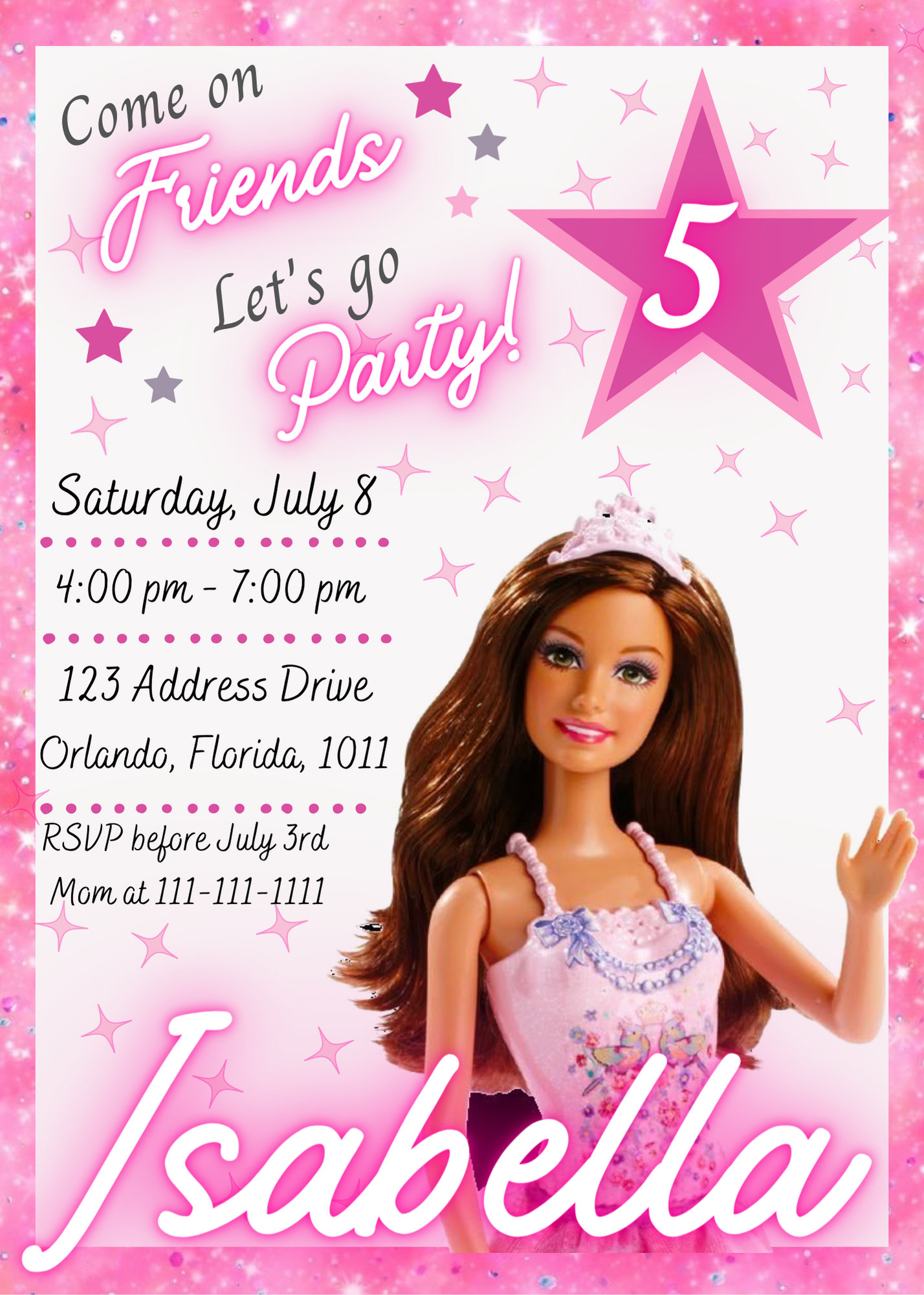 Editable Girls Birthday Invitation Heart Invitation Digital - Etsy ...