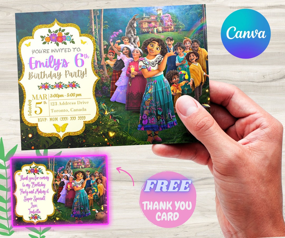 BIRTHDAY Mirabel Editable Party Invitation Kids Card Invite Custom ...