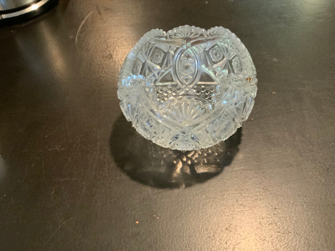 Large Cut Crystal/glass Rose Bowl - Etsy