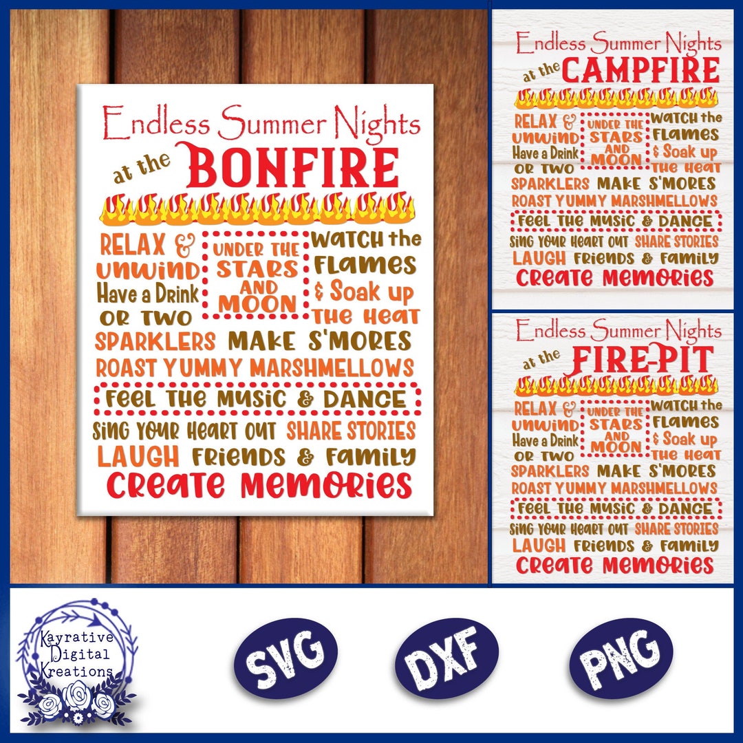 Fire Pit Svg Campfire Sign Instant Download bonfire SVG - Etsy