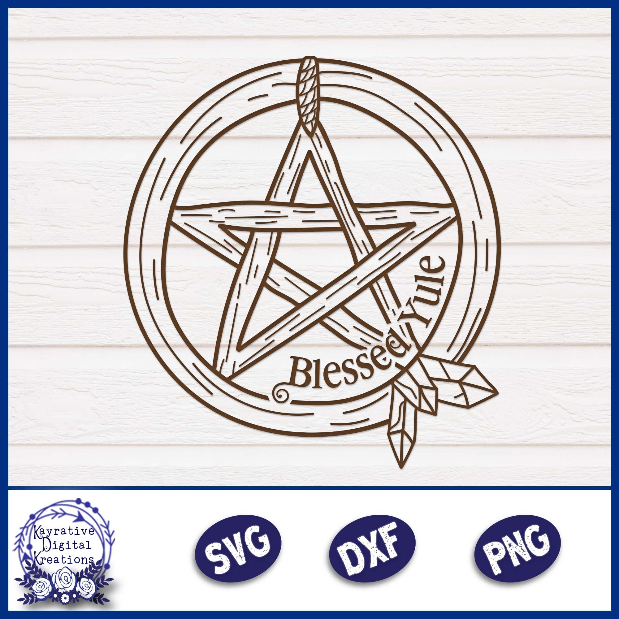 Blessed Yule Wreath SVG - Instant Download - Winter Solstice SVG - Etsy