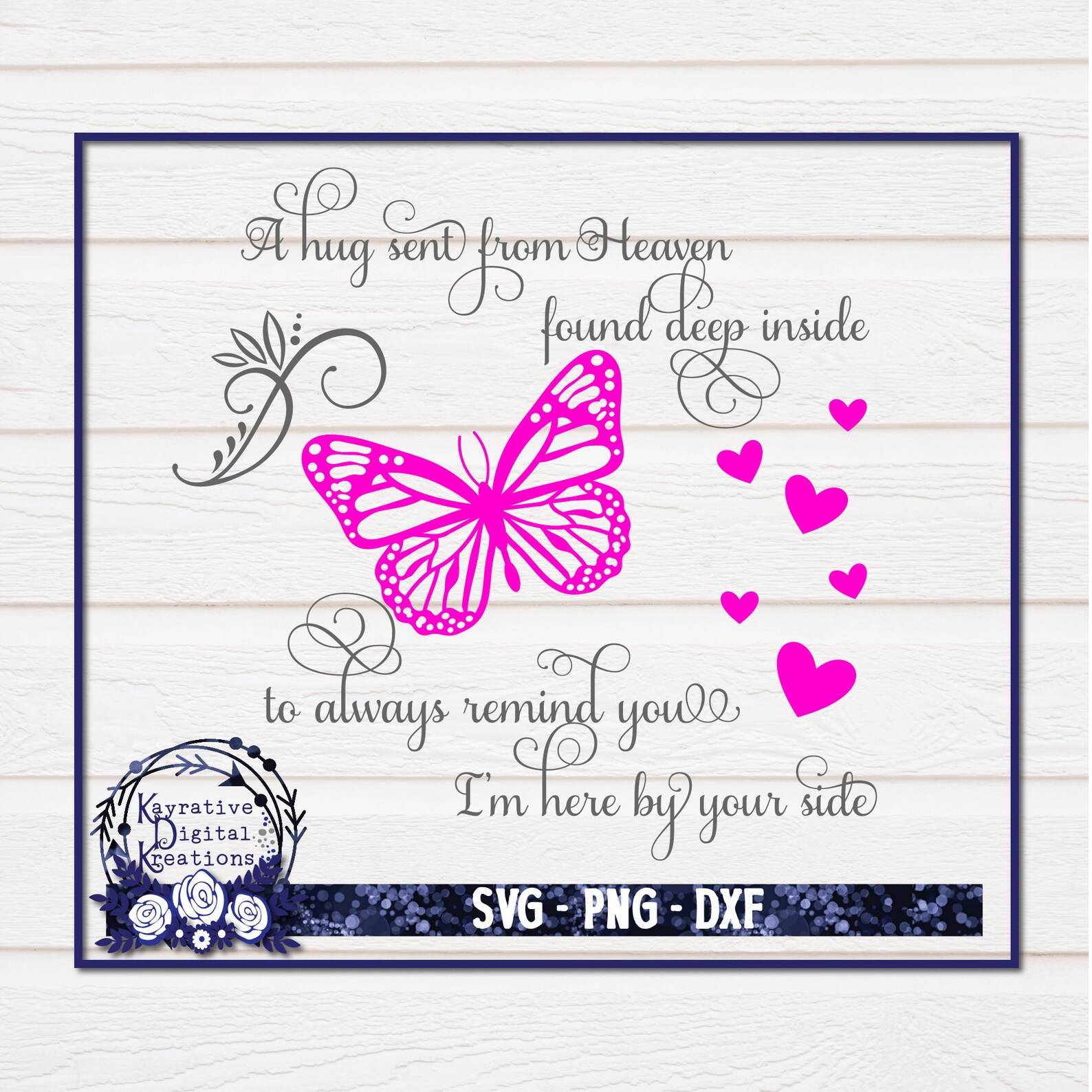 A Hug From Heaven SVG - Butterfly Memorial SVG - Instant Download - Etsy