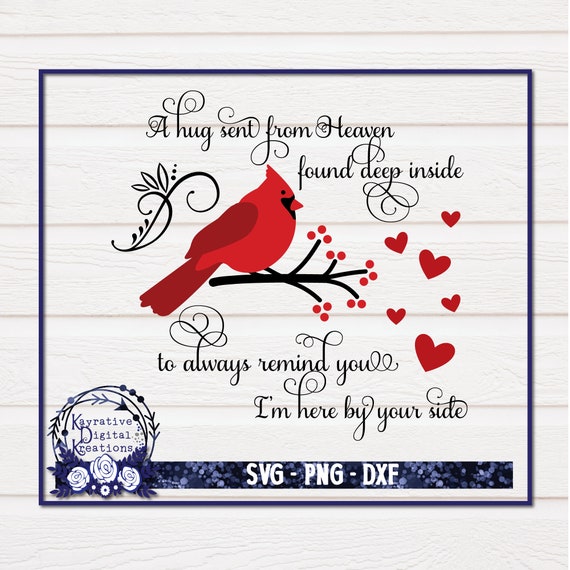 Cardinal Memorial SVG A Hug From Heaven Instant Download - Etsy Canada