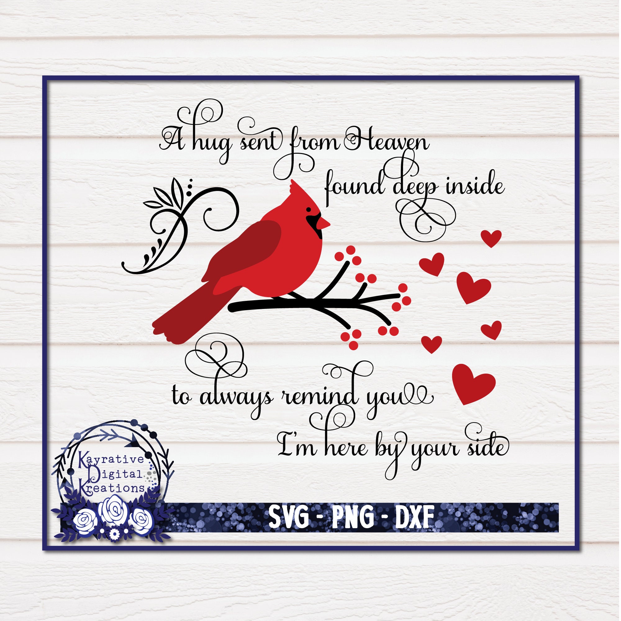 Cardinal Memorial SVG A Hug From Heaven Instant Download - Etsy UK