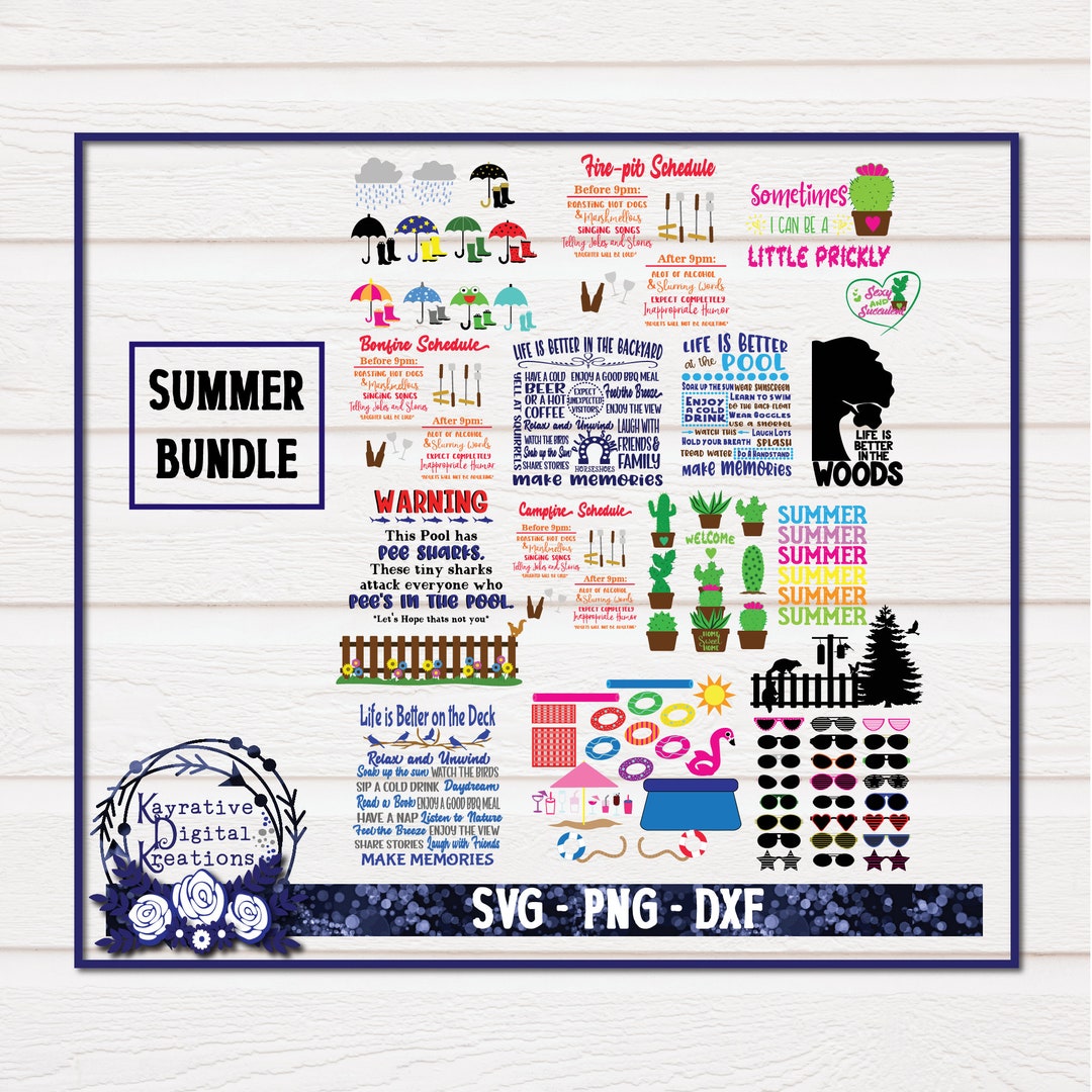 Summer SVG Bundle Instant Download Pool SVG Deck SVG Bundle - Etsy