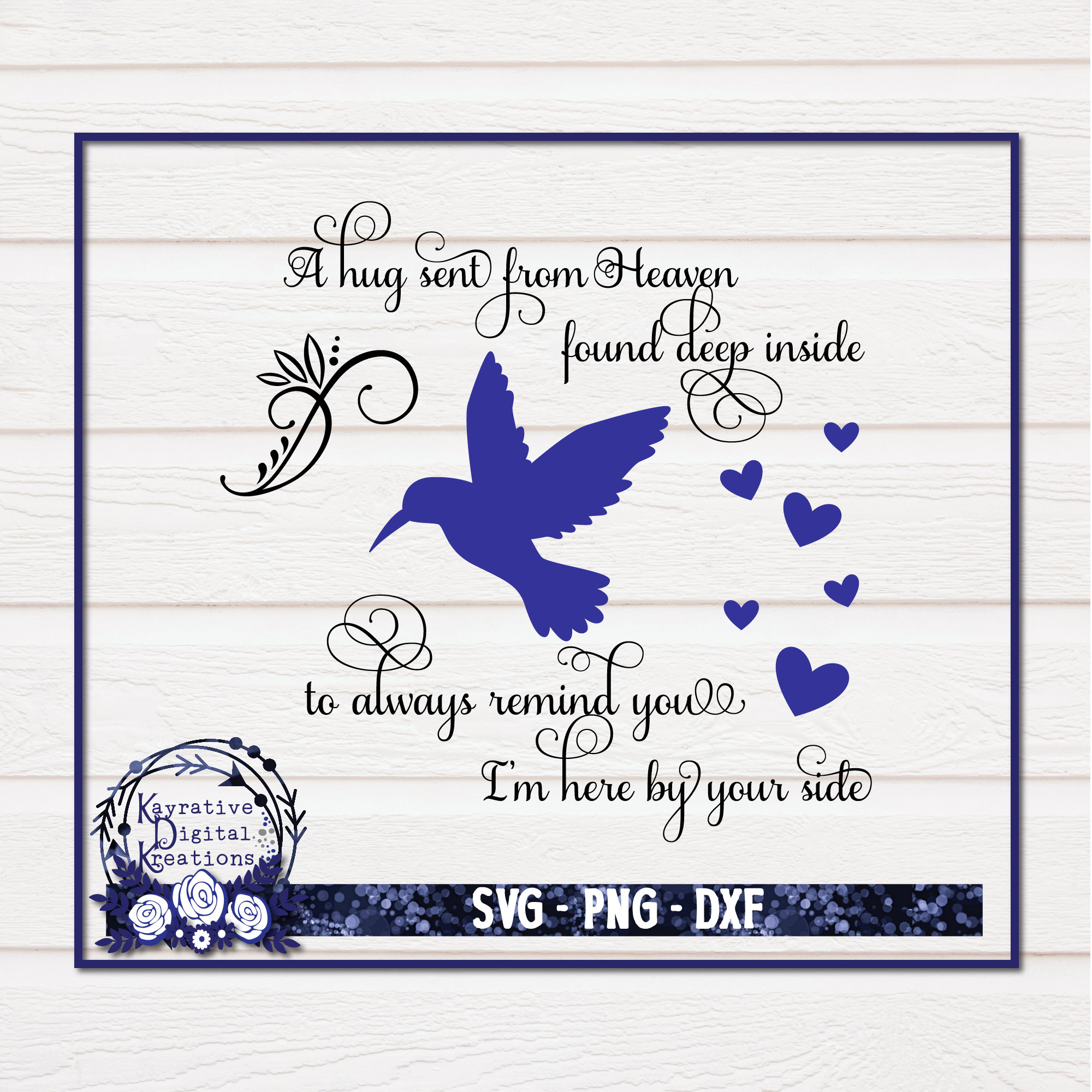 A Hug From Heaven SVG Hummingbird Memorial Instant Download | Etsy