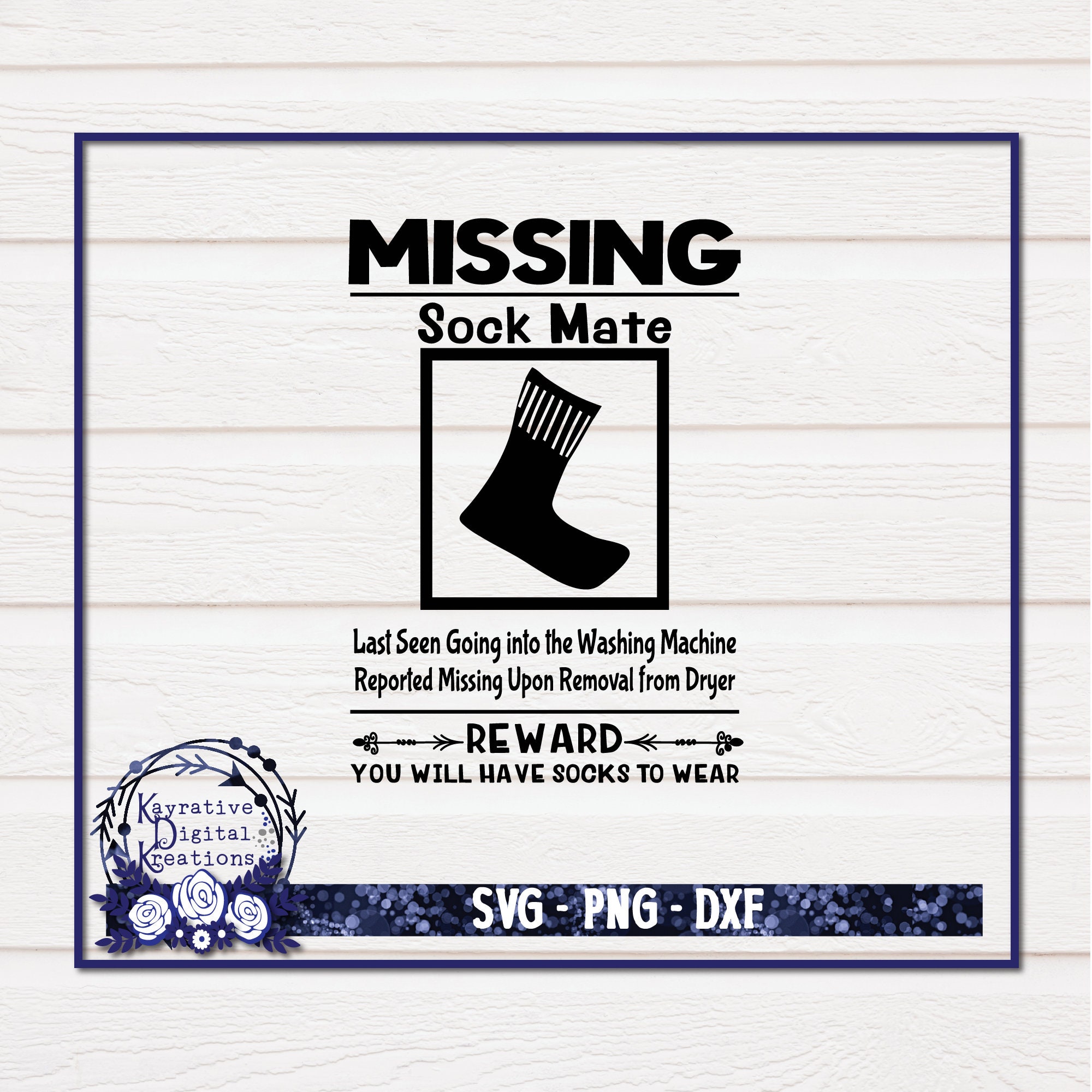 Laundry Room SVG- Lost Socks SVG - Instant Download - Laundry Room ...